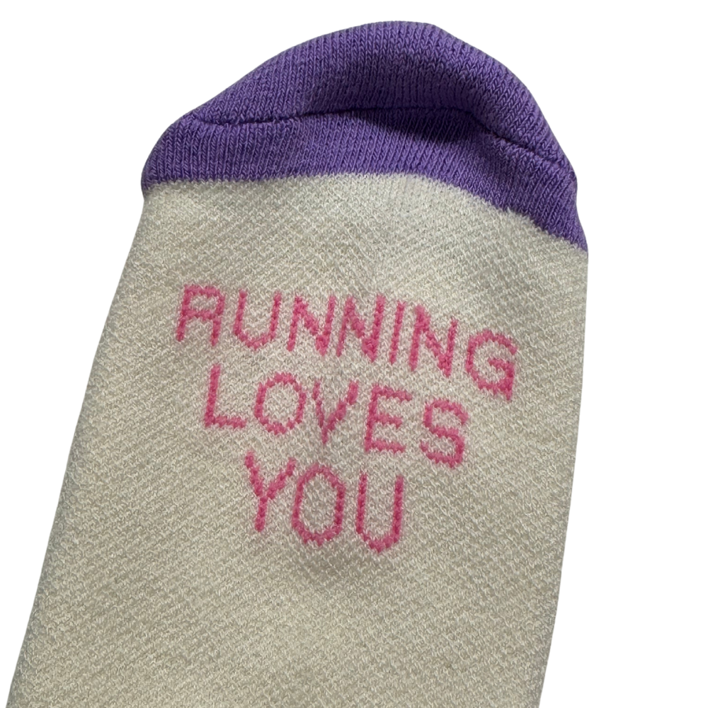 Alex Zono Feet Huggers "Running Loves You" - Cream – Progress Running Club